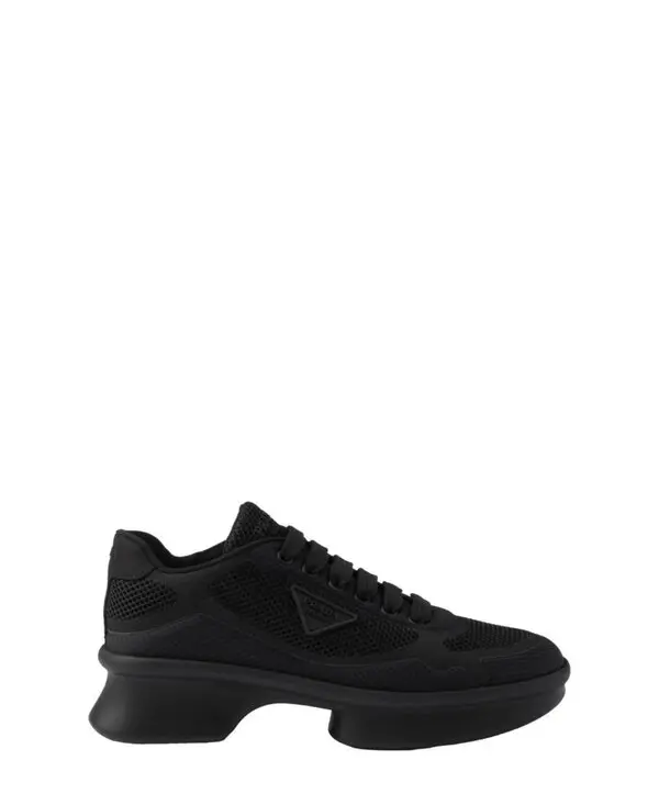 Prada Re-nylon And Mesh Fabric Sneakers - Black
