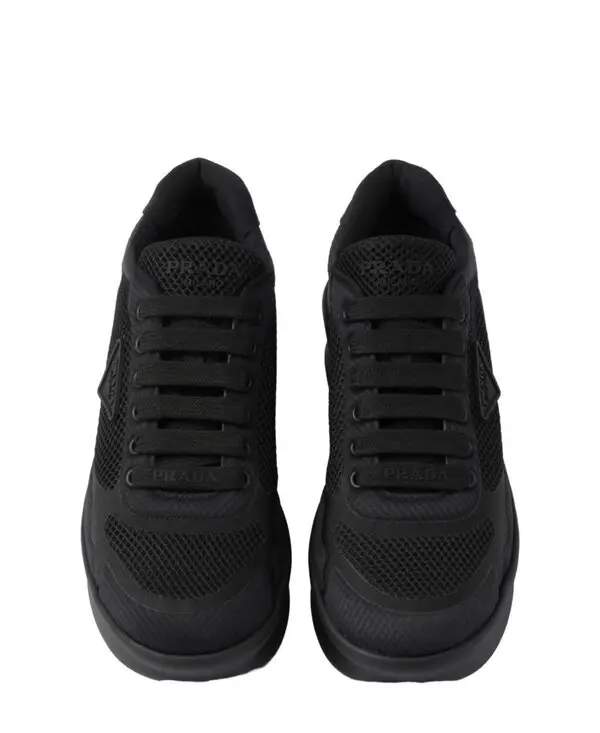 Prada Re-nylon And Mesh Fabric Sneakers - Black