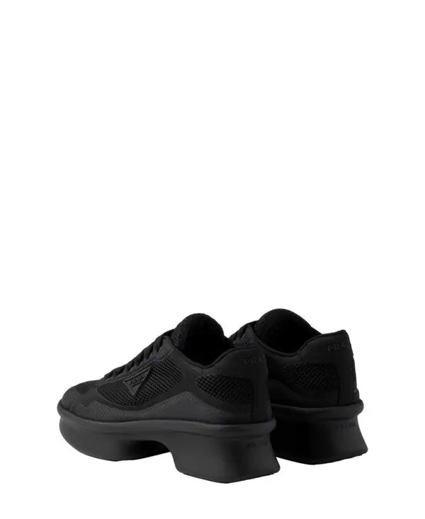 Prada Re-nylon And Mesh Fabric Sneakers - Black