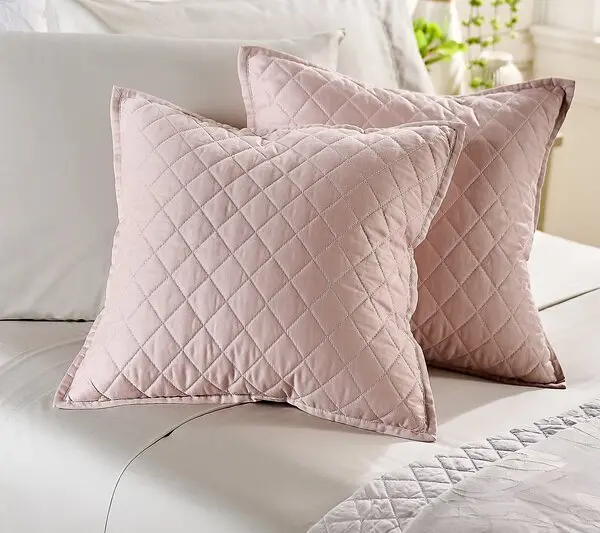 NORTHERN NIGHTS Set Of 2 Diamond Quilted 18x18 Dec Pillows - One-color