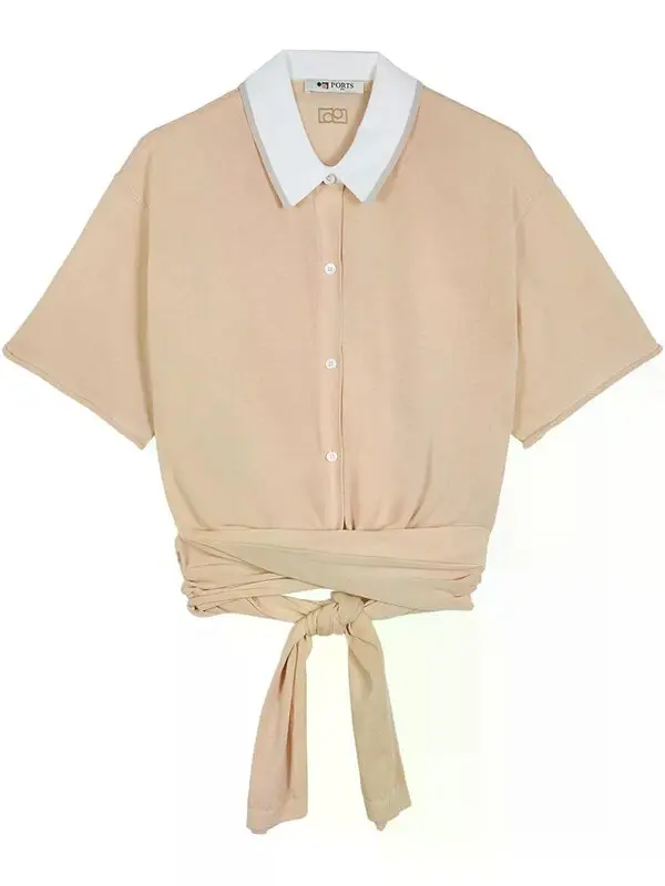 Ports 1961 Wrap Polo Top - Neutrals