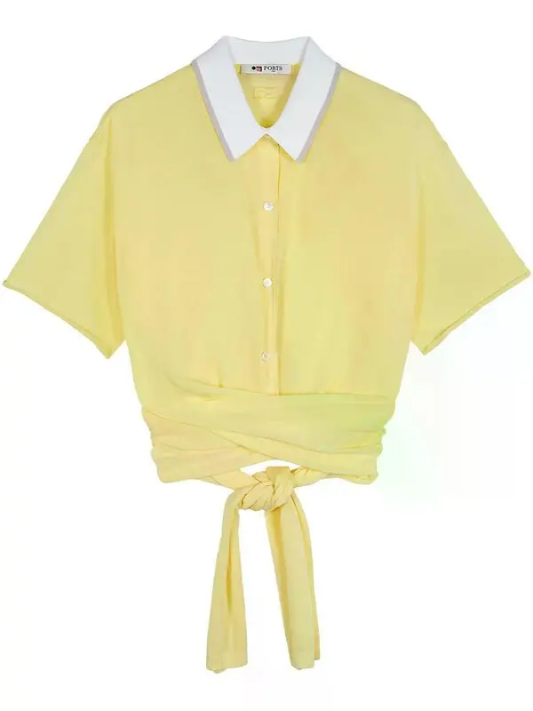 Ports 1961 Wrap Polo Top - Yellow