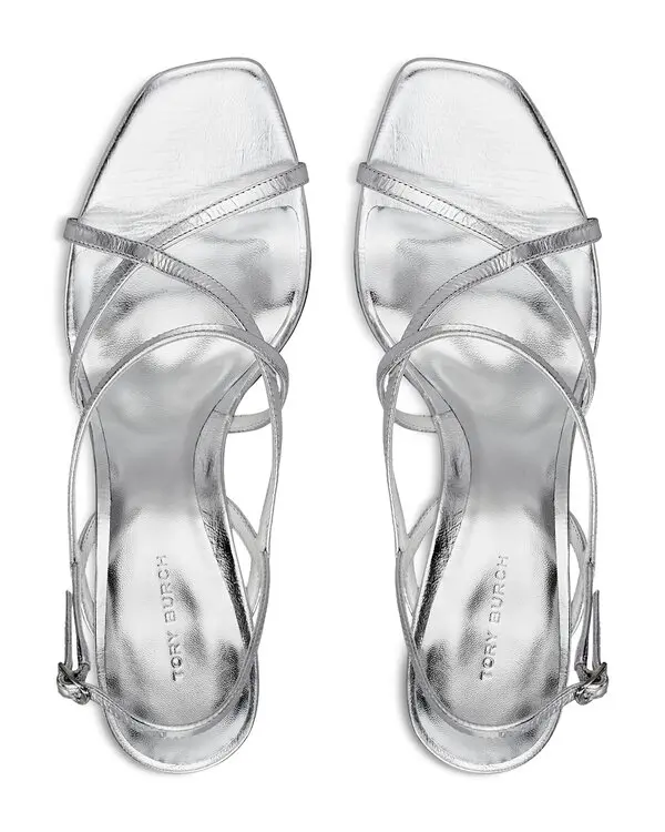 Tory Burch Multi-strap Stiletto Sandals - Silver