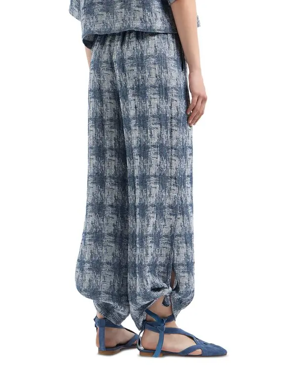 Emporio Armani Linen Blend Checkered Trousers