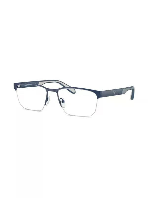 Emporio Armani Logo-engraved Glasses - Blue