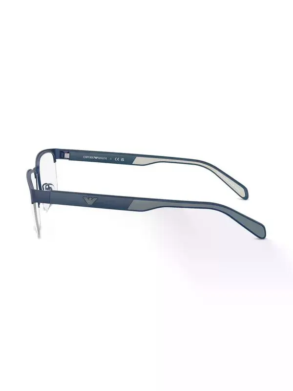 Emporio Armani Logo-engraved Glasses - Blue