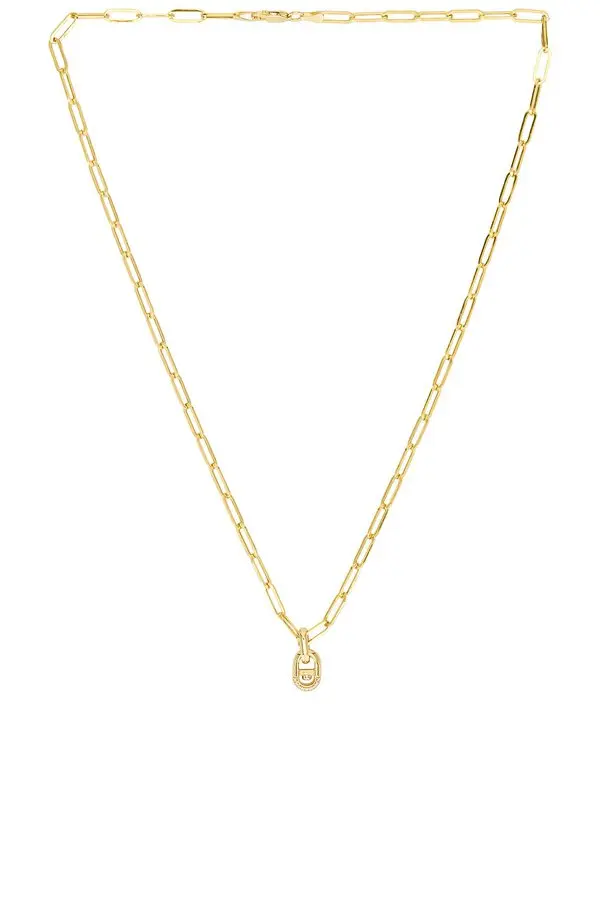 STONE AND STRAND Marina Link Necklace - 14k Yellow Gold & White Diamonds