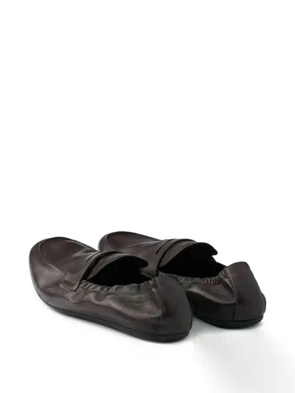 Prada Shuffle Antiqued Leather Loafers - Brown