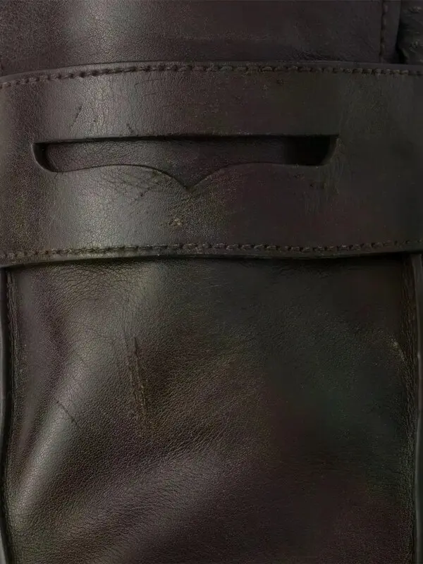 Prada Shuffle Antiqued Leather Loafers - Brown