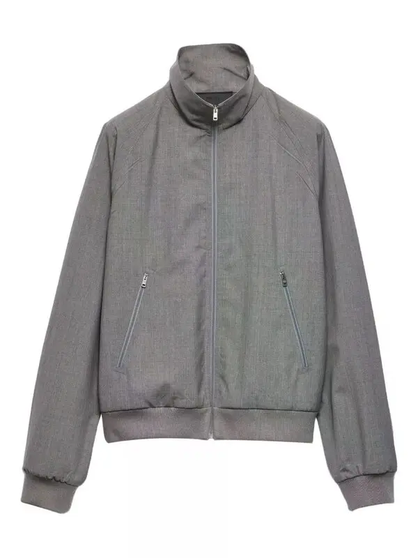 Prada Wool Zip-up Jacket - Grey