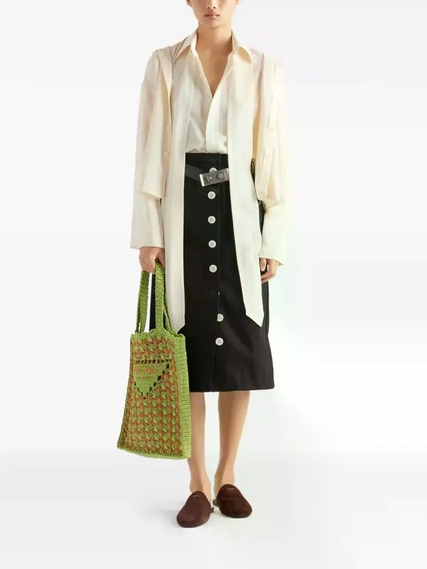 Prada Cotton Midi Skirt - Black