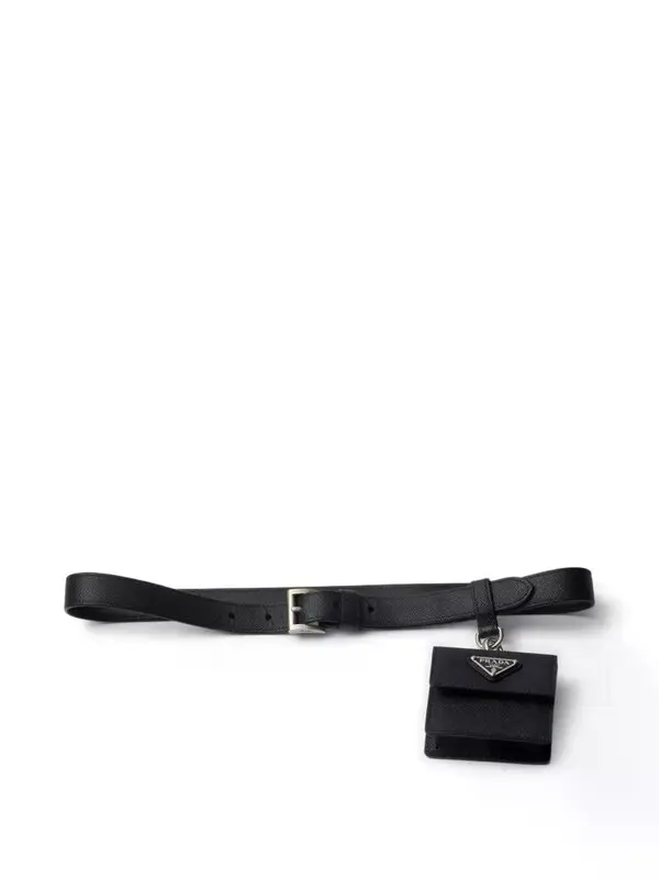 Prada Saffiano Leather Belt - Black