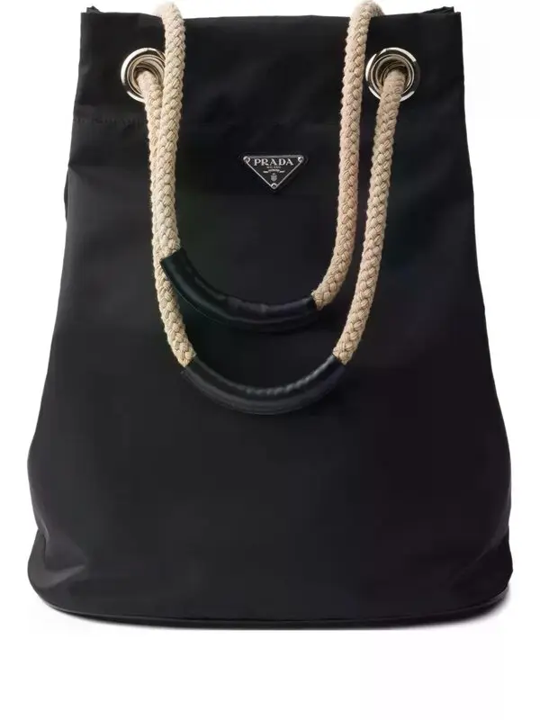 Prada Re-nylon Drawstring Tote - Black