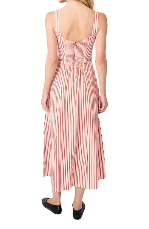 WeWoreWhat Ruched Cup Cotton Poplin Midi Dress