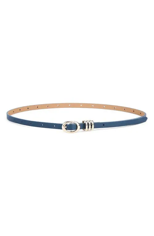 Ettika Triple Keeper Leather Belt - Denim