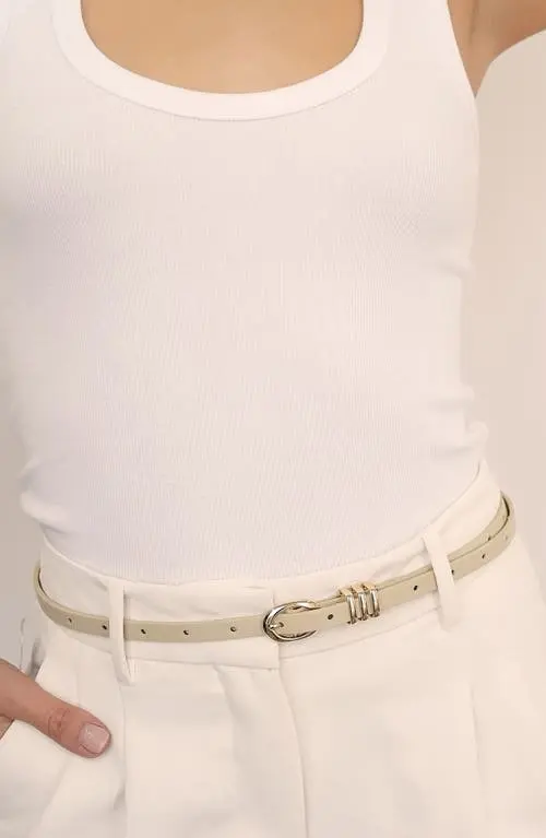Ettika Triple Keeper Leather Belt - Ivory