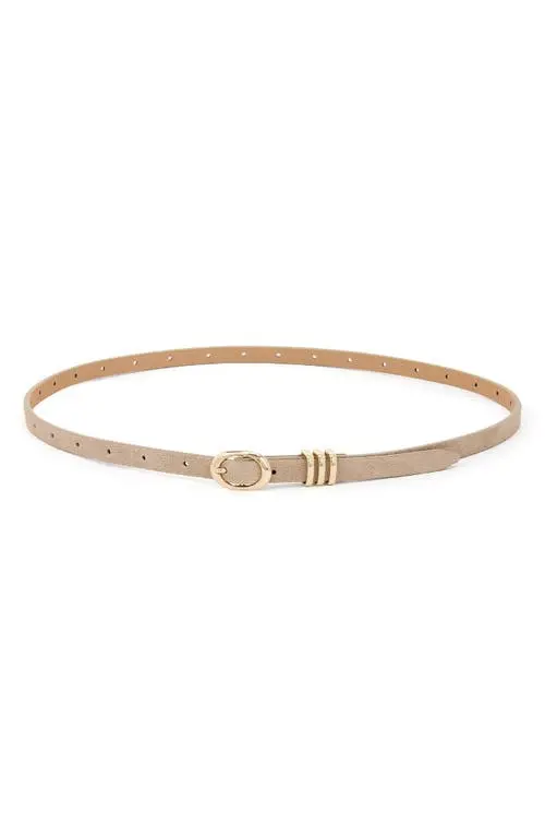 Ettika Triple Keeper Leather Belt - Shiitake And Gold