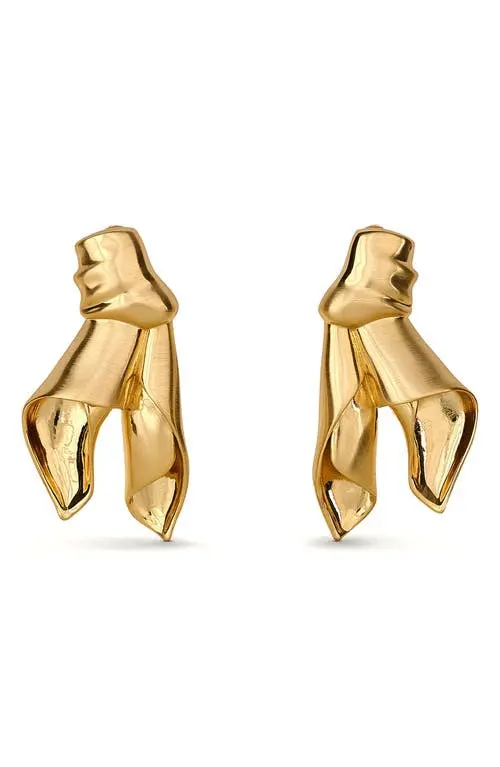 Cult Gaia Winnie Drop Earrings - Brushed Brass