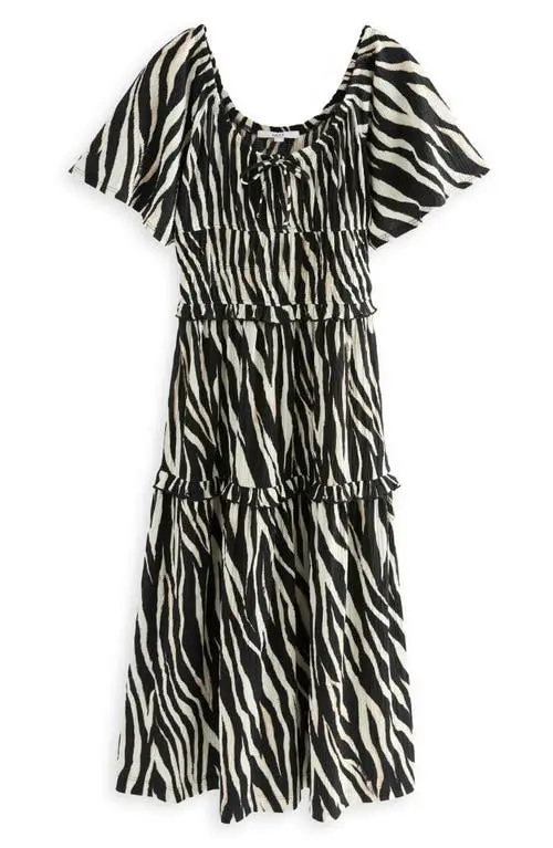 NEXT Zebra Print Tiered Maxi Dress