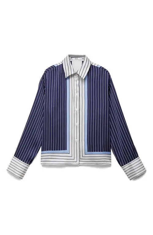 Mango Striped Satin Shirt