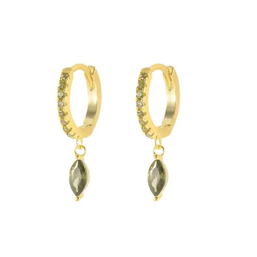 MAZIN JEWELS Marquise Huggie Earrings - Gold