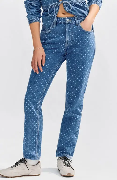 NEXT Polka Dot Straight Leg Jeans - Blue