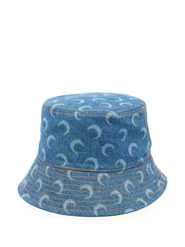 MARINE SERRE Moon-print Bucket Hat - Blue