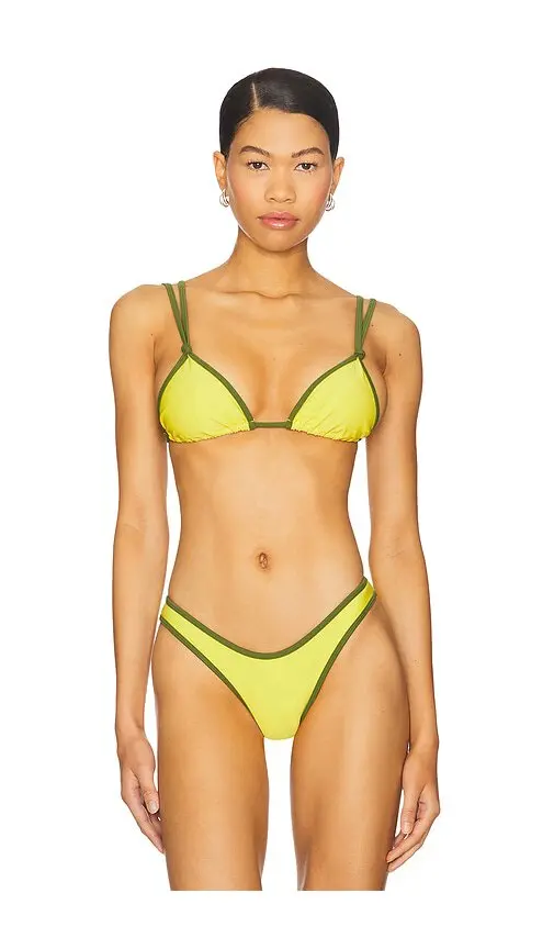 LOVEWAVE The Rielle Top - Yellow & Olive Green