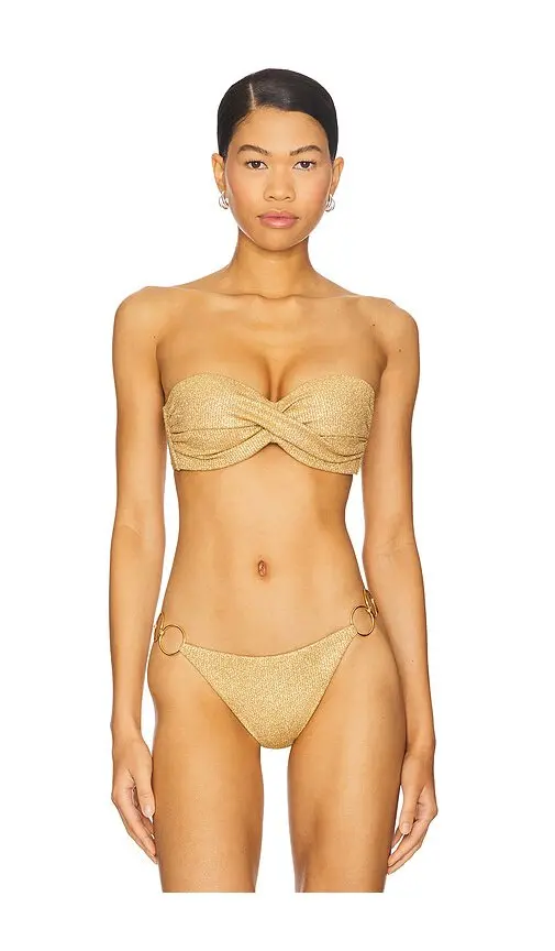 Luli Fama Golden Sunset Underwire Push Up Bikini Top - Gold