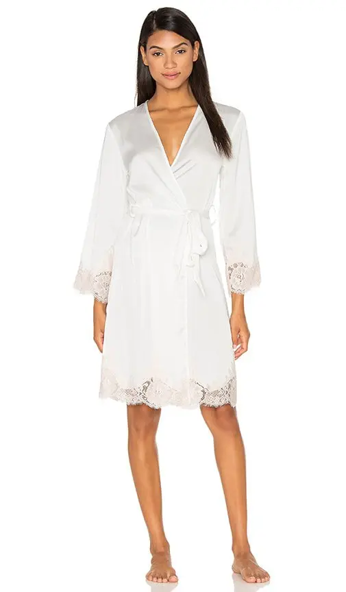 HOMEBODII Bride Embroidered Robe In Ivory - White