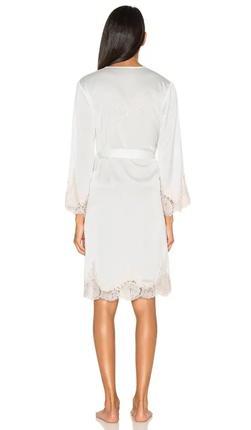 HOMEBODII Bride Embroidered Robe In Ivory