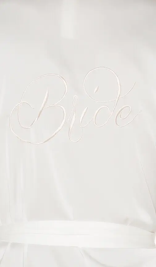 HOMEBODII Bride Embroidered Robe In Ivory