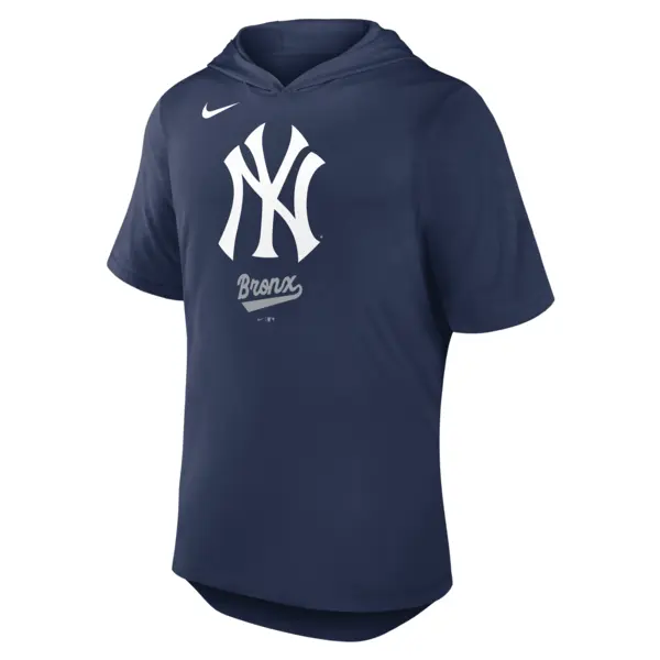 Nike New York Yankees Logo Dri-fit Mlb Hooded T-shirt - Blue