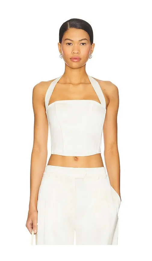 FLEUR DU MAL Satin Halter Corset Top