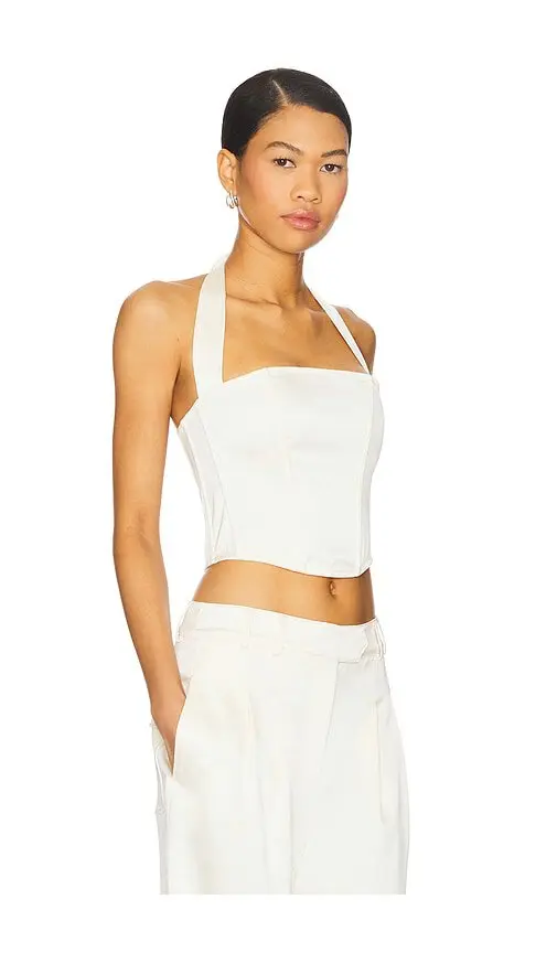 FLEUR DU MAL Satin Halter Corset Top