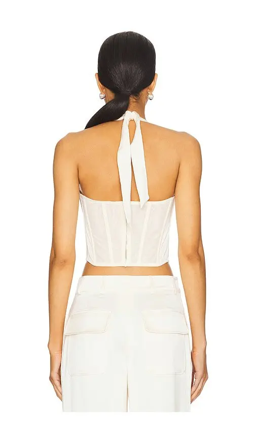 FLEUR DU MAL Satin Halter Corset Top