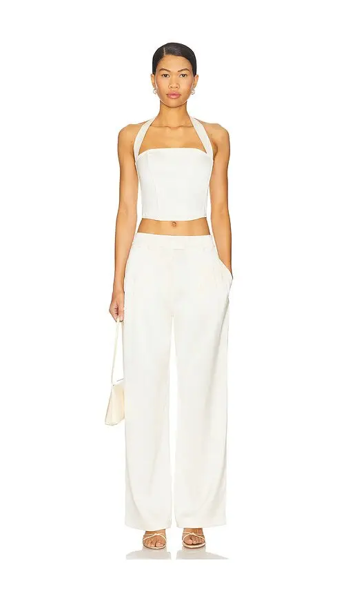 FLEUR DU MAL Satin Halter Corset Top