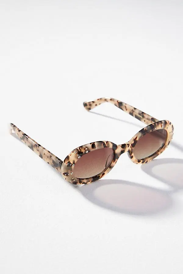 Anthropologie crystal Tortoiseshell  oval Sunglasses with Sparkling Accents Crystal Tortoiseshell Oval Sunglasses | Anthropologie main image 2
