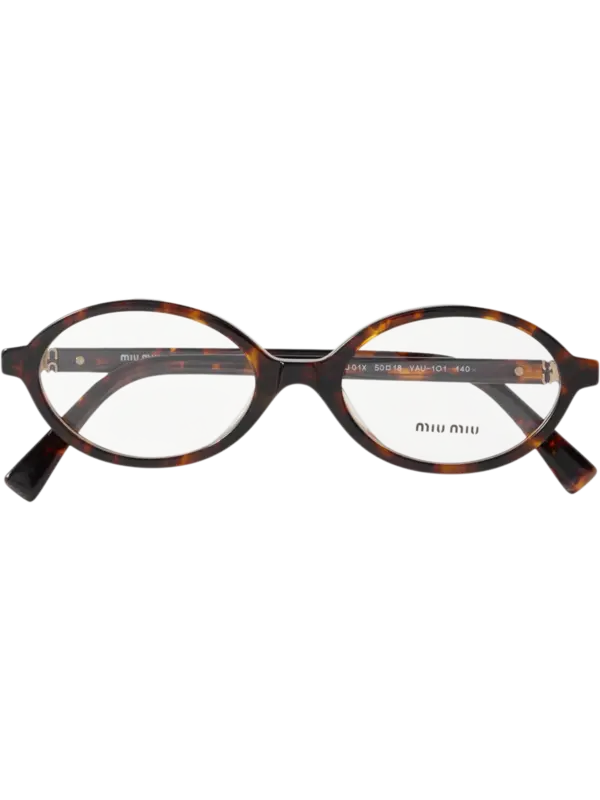Miu Miu Oval-frame Acetate Optical Glasses - Tortoiseshell