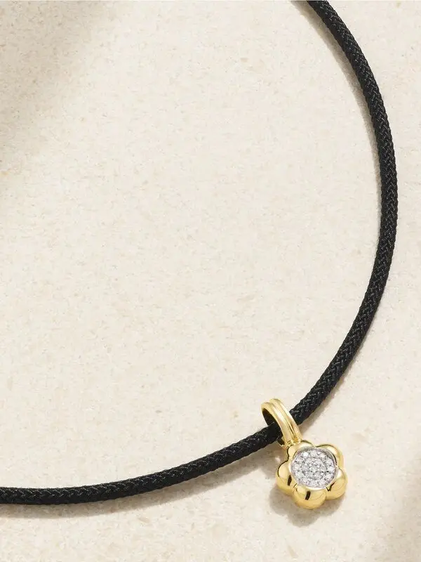 STONE AND STRAND Crosby 10-karat Cord And Diamond Choker - Gold
