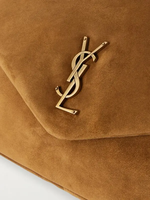 Saint Laurent Calypso Large Padded Suede Shoulder Bag