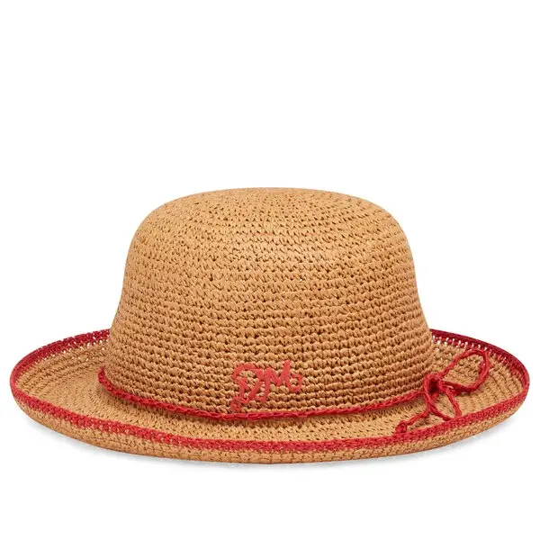 DAMSON MADDER Roll Back Raffia Hat - Straw