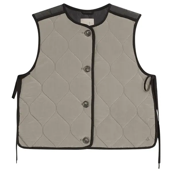 STEL Contrast Quilted Vest - Mud
