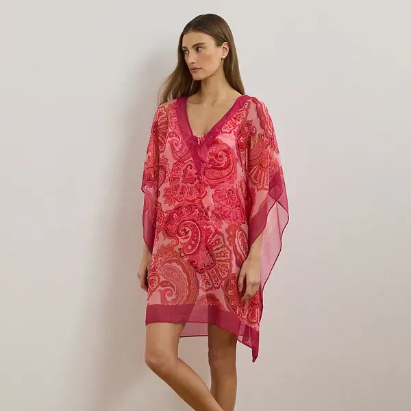 Ralph Lauren Paisley Chiffon Poncho Cover-Up In Multi - 26% Off |  Editorialist