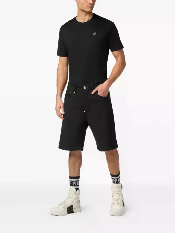 Philipp Plein Formentera Skull Denim Shorts