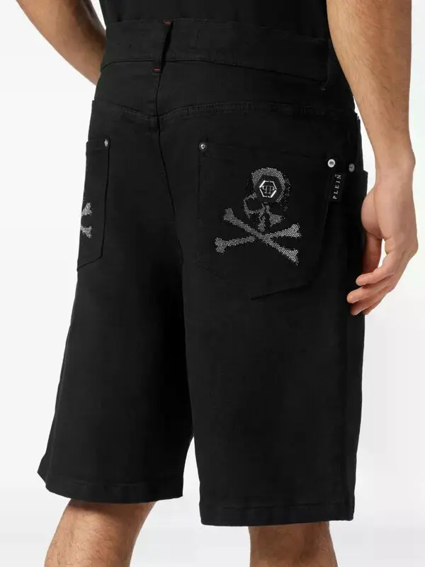 Philipp Plein Formentera Skull Denim Shorts