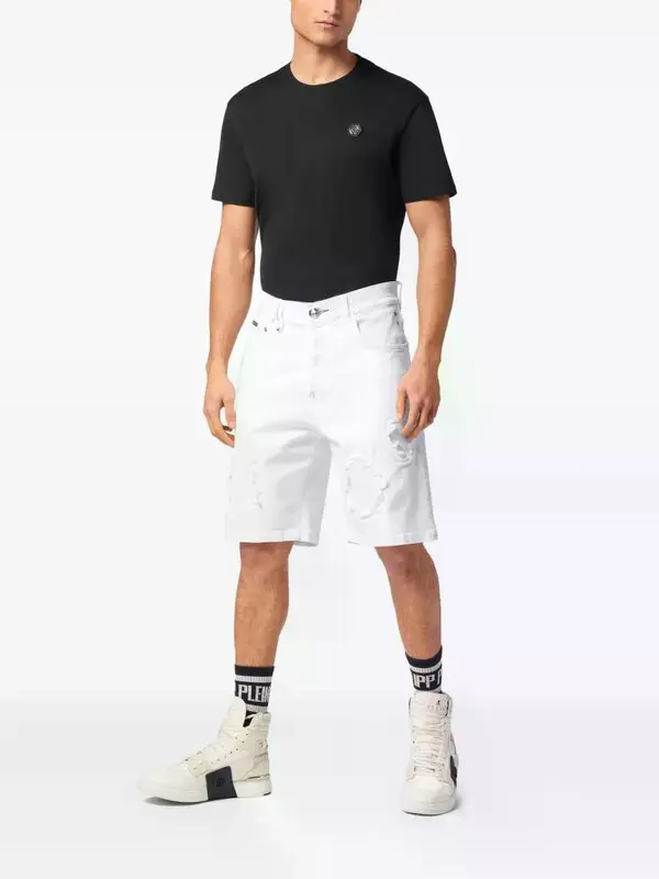 Philipp Plein Formentera Distressed Denim Shorts