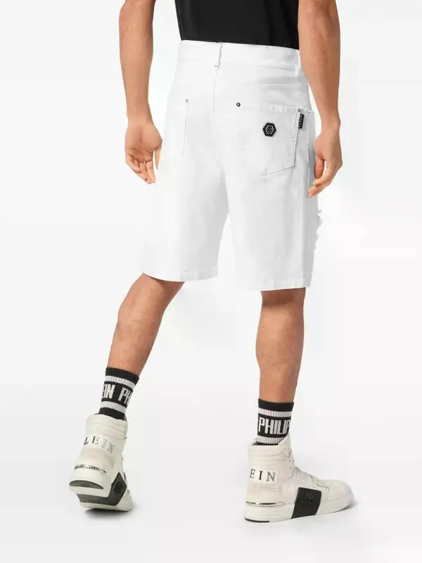 Philipp Plein Formentera Distressed Denim Shorts