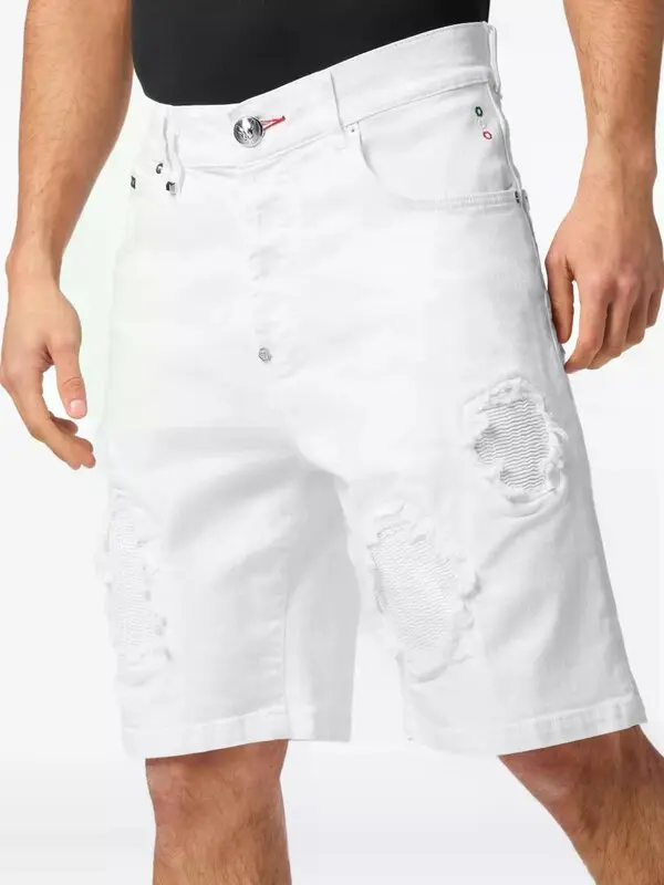 Philipp Plein Formentera Distressed Denim Shorts