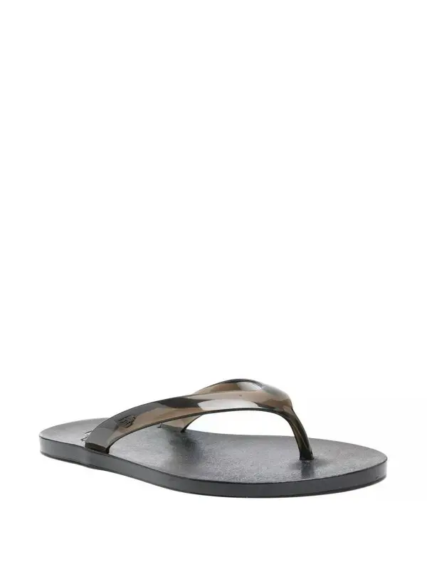ANCIENT GREEK SANDALS Translucent Design Flip Flops - Black